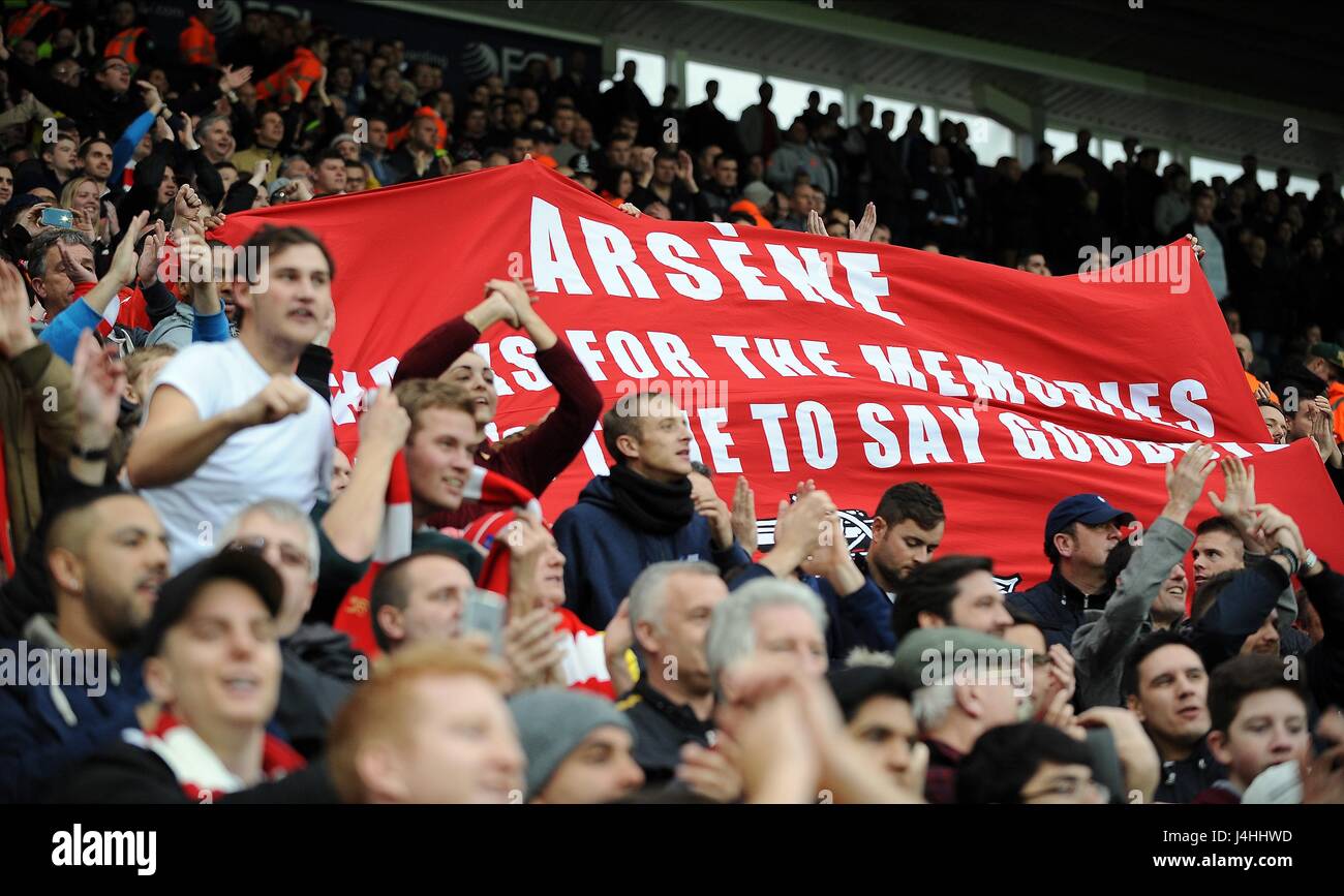 ARSENAL FANS WITH A BANNER FOR WEST BROMWICH ALBION V ARSENAL THE ...