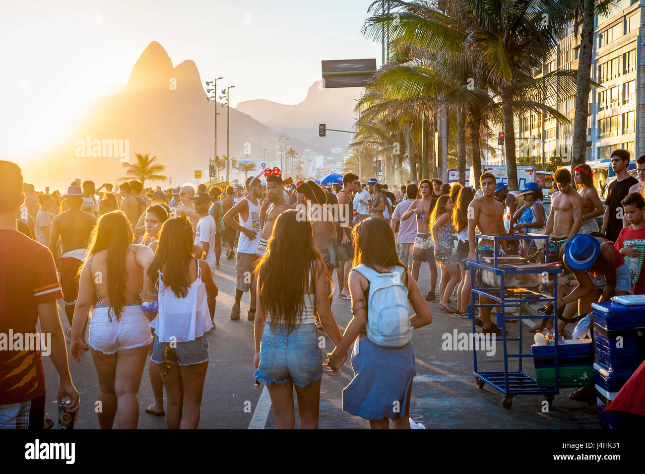 RIO DE JANEIRO - FEBRUARY 11, 2017: Young Brazilian friends celebrate ...