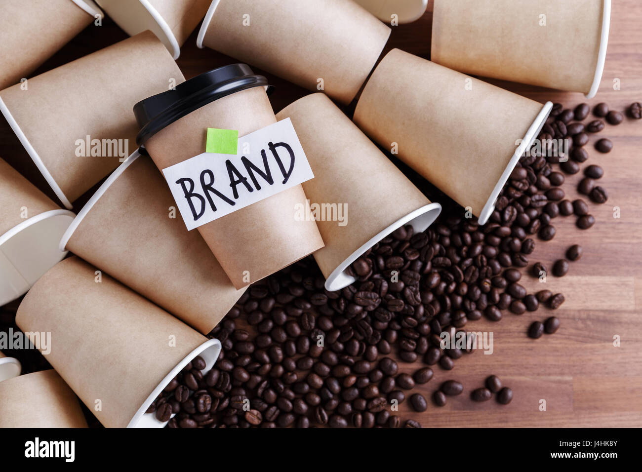Coffee identity brand building concept with coffee beans and lots of ...
