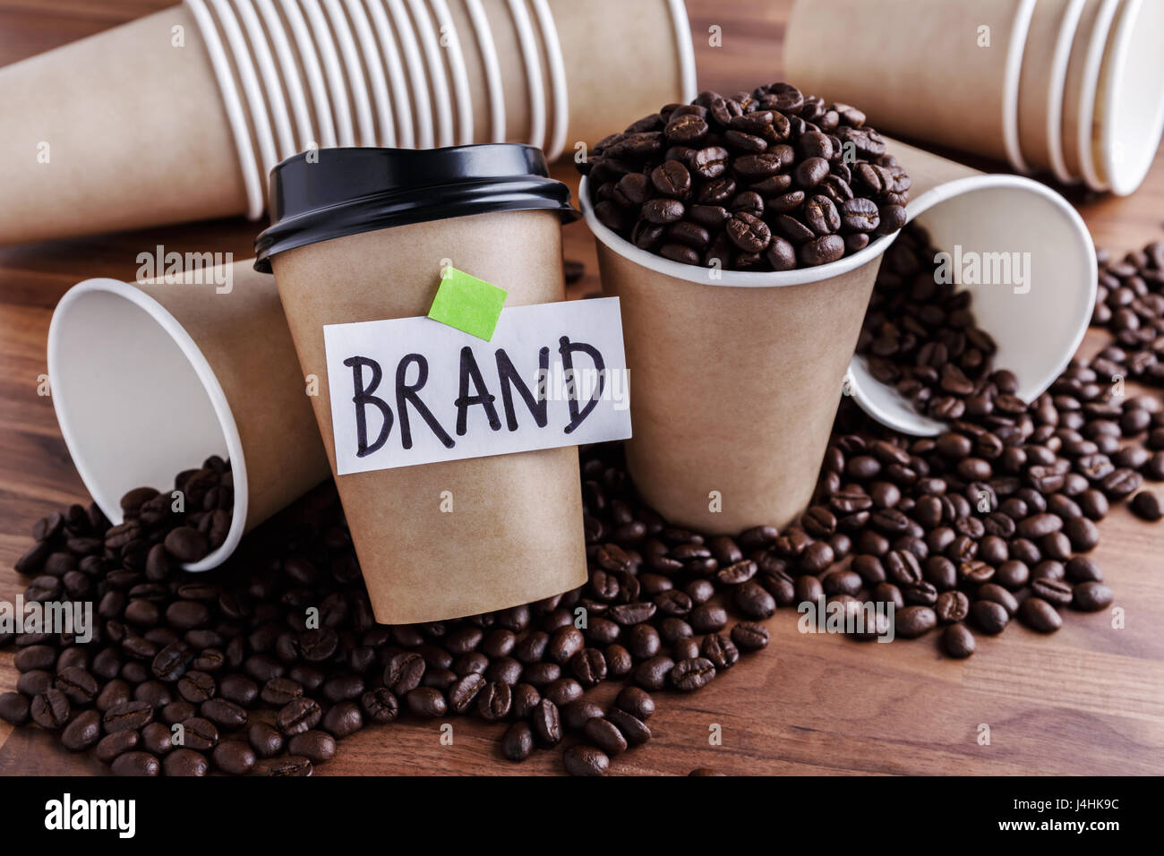 Coffee identity brand building concept with coffee beans and lots of ...