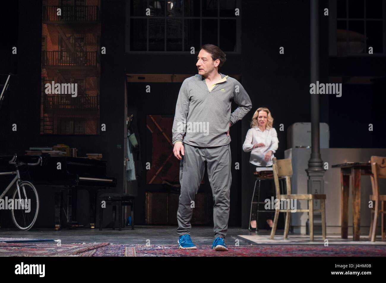 Actors Anika Mauer and Boris Aljanovic during a rehearsal for the ...