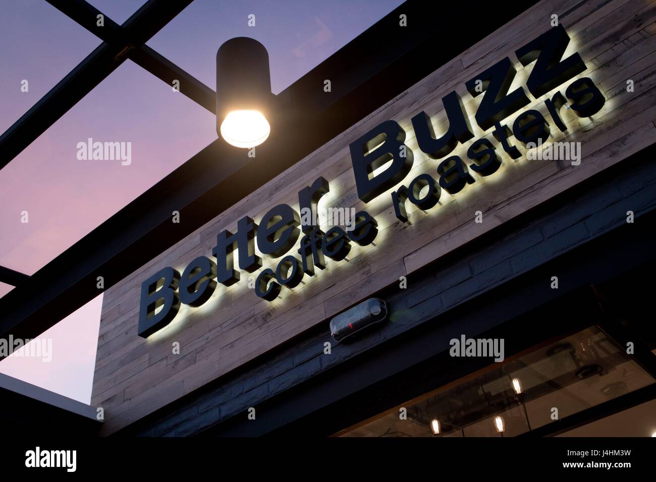 Corporate logo of the Better Buzz Cafe in Pacific Beach, in March 2017 ...