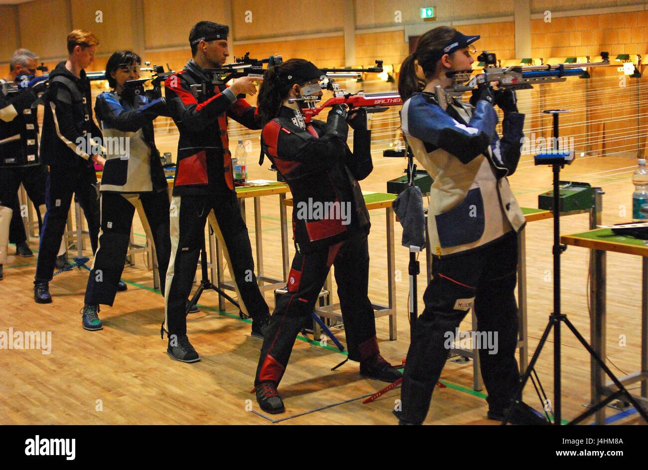 60. German shooters day Frankfurt 2017. Königsschießen. Standing ...
