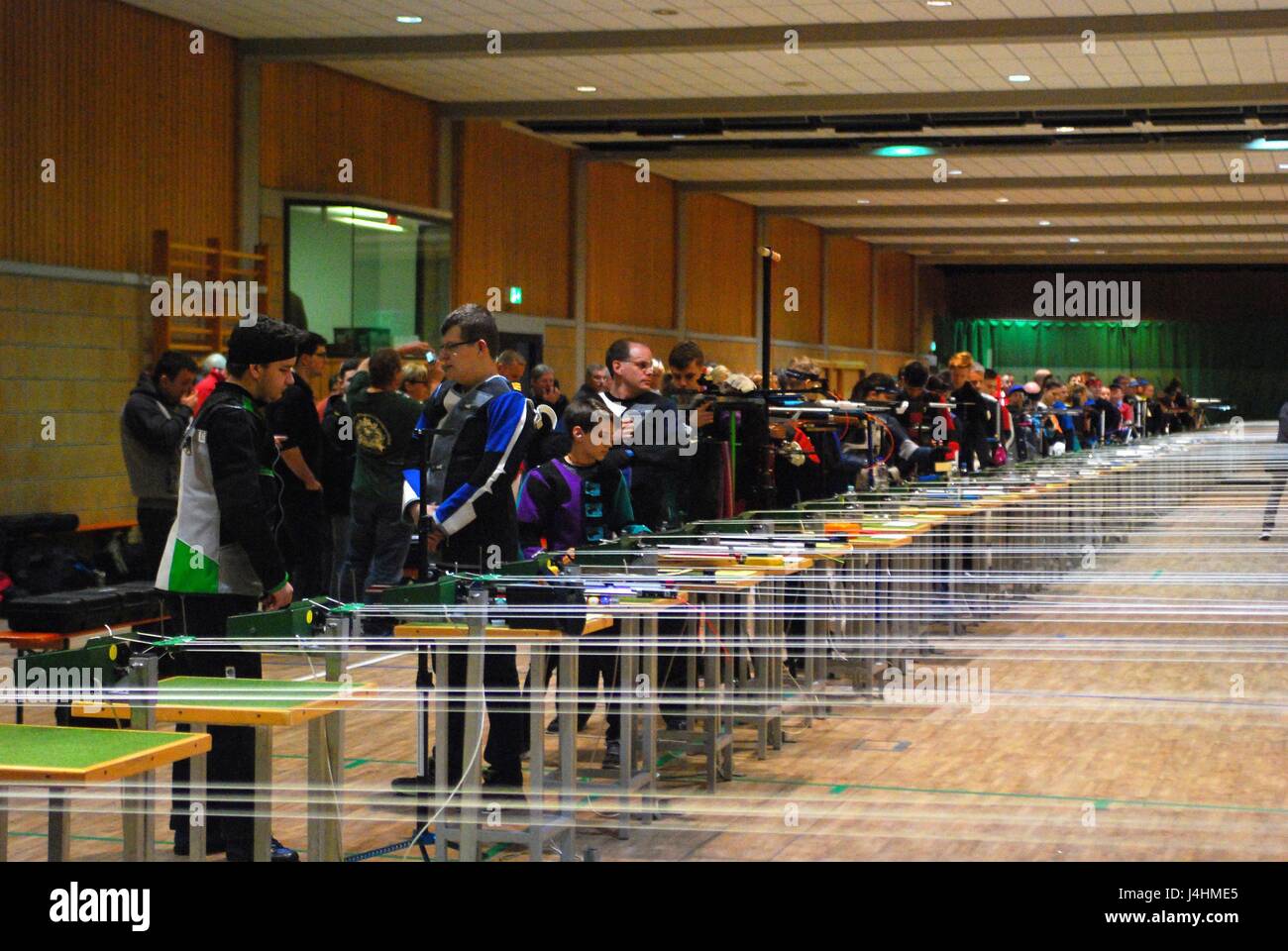 60. German shooters day Frankfurt 2017. Königsschießen. Preparation of ...
