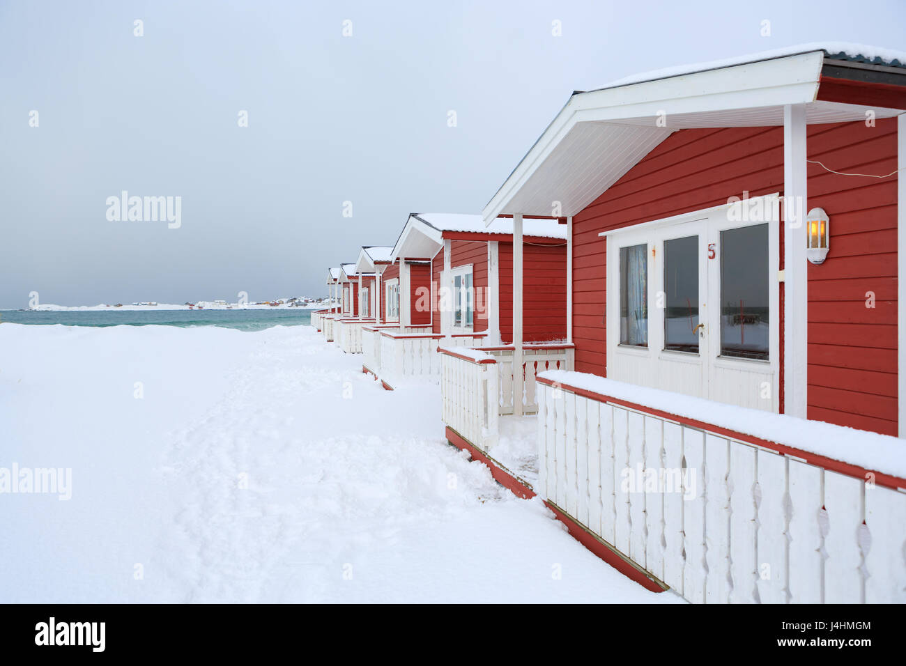 Ramberg village on the coast of Lofoten Islands Stock Photo - Alamy