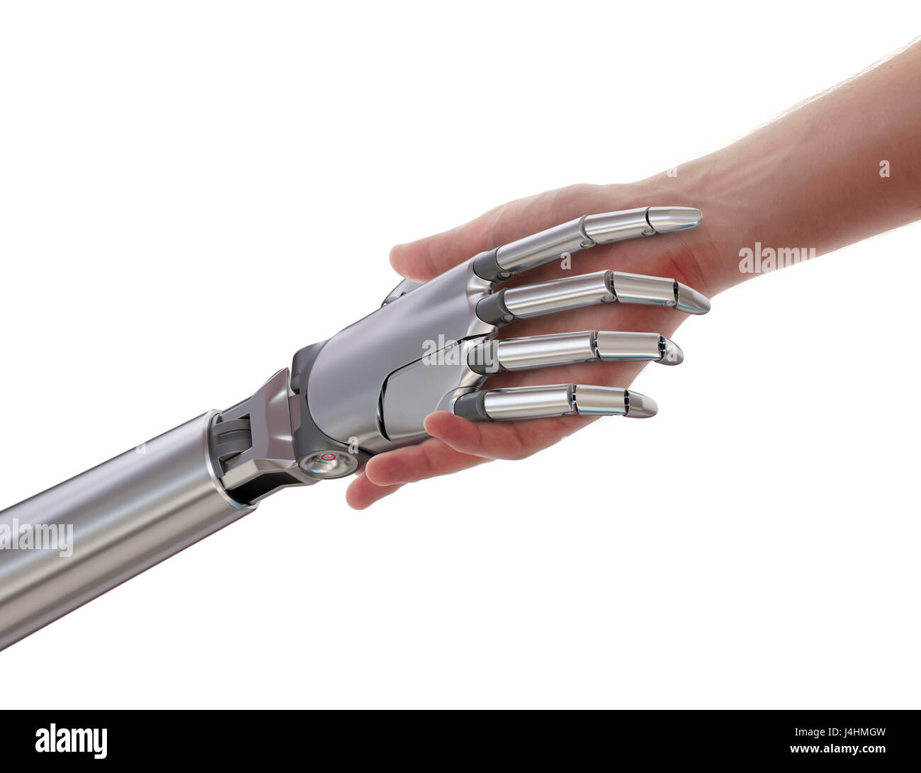 Human and Robot Handshake Artificial Intelligence Partnership Concept ...