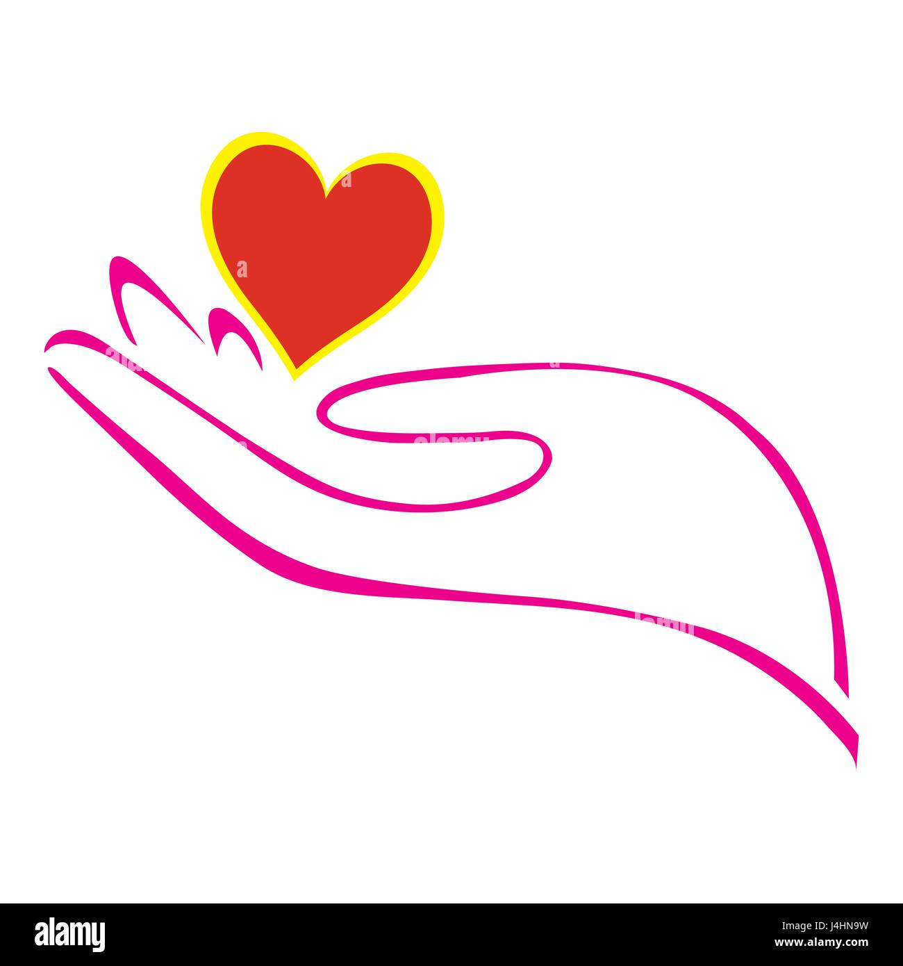Heart hold in hand Stock Vector Images - Alamy