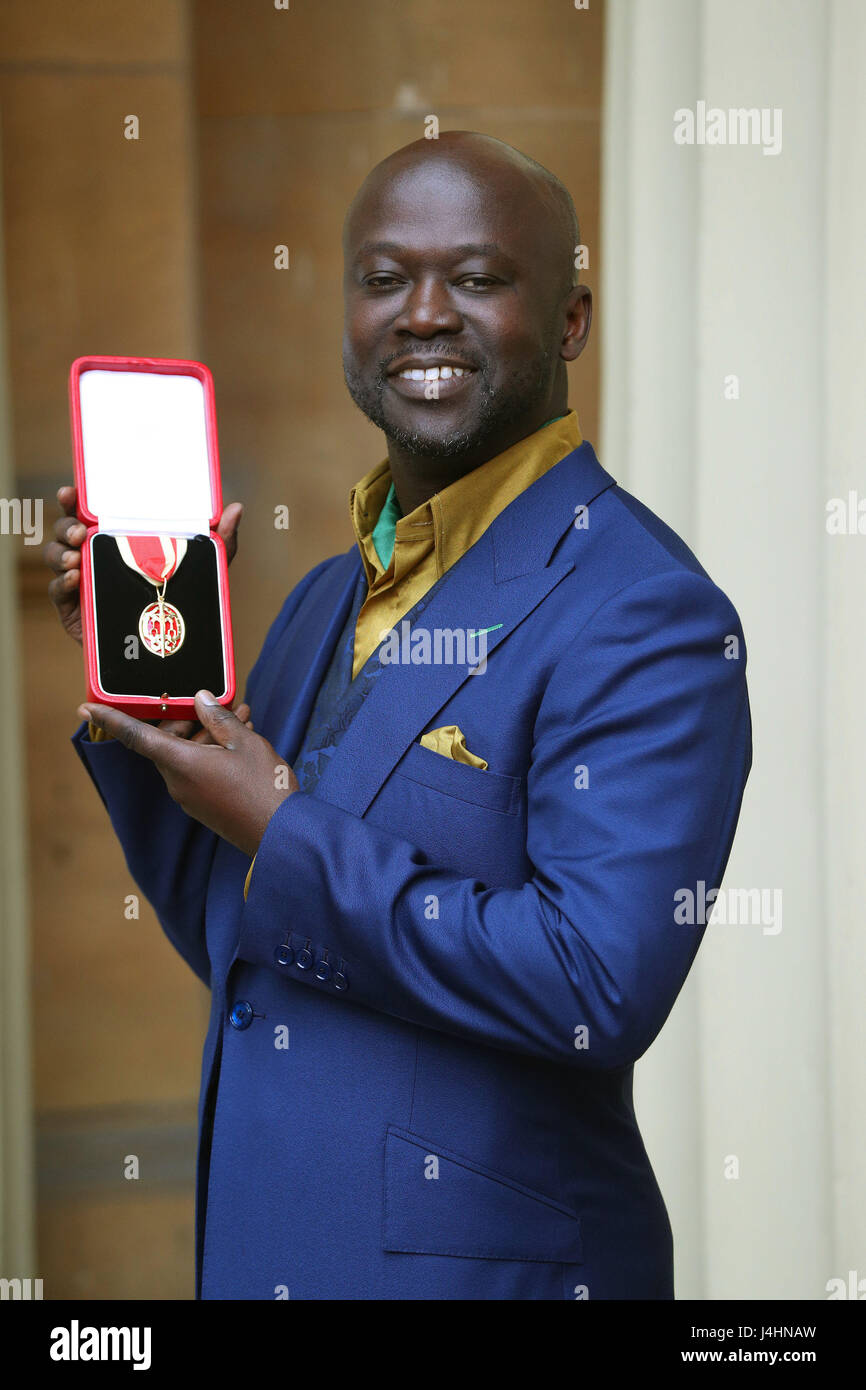 Sir David Adjaye after he was knighted by the Duke of Cambridge during ...
