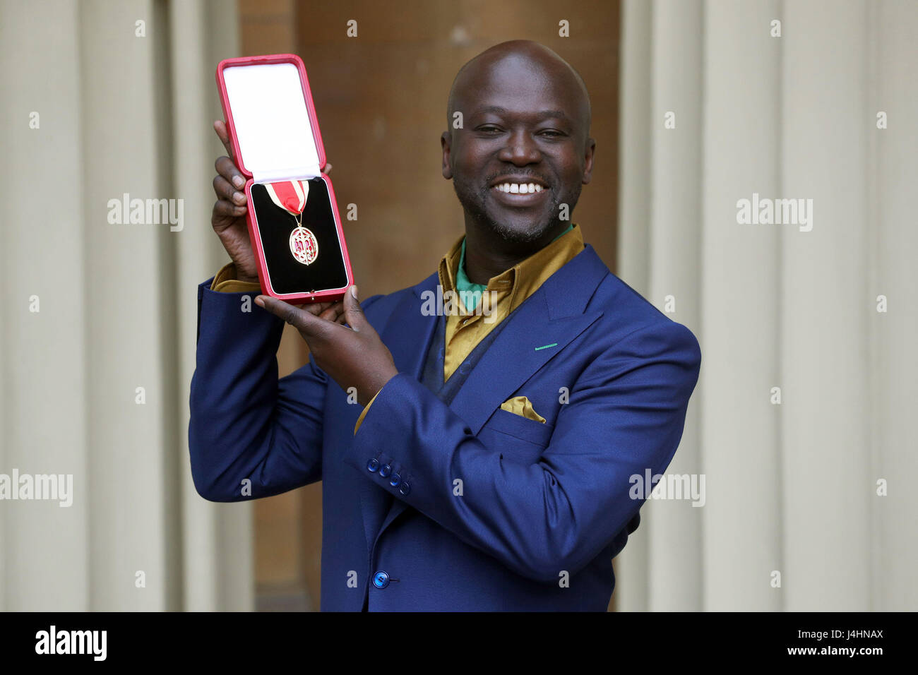 Sir David Adjaye after he was knighted by the Duke of Cambridge during ...
