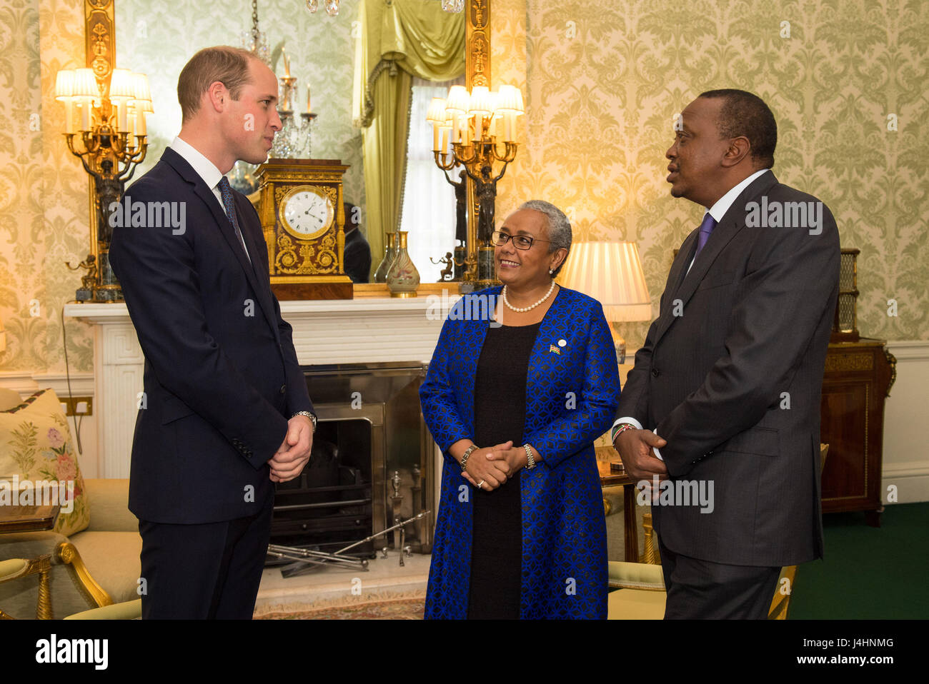 The Duke of Cambridge meets President of Kenya Uhuru Kenyatta and his wife Margaret Wanjiru ...