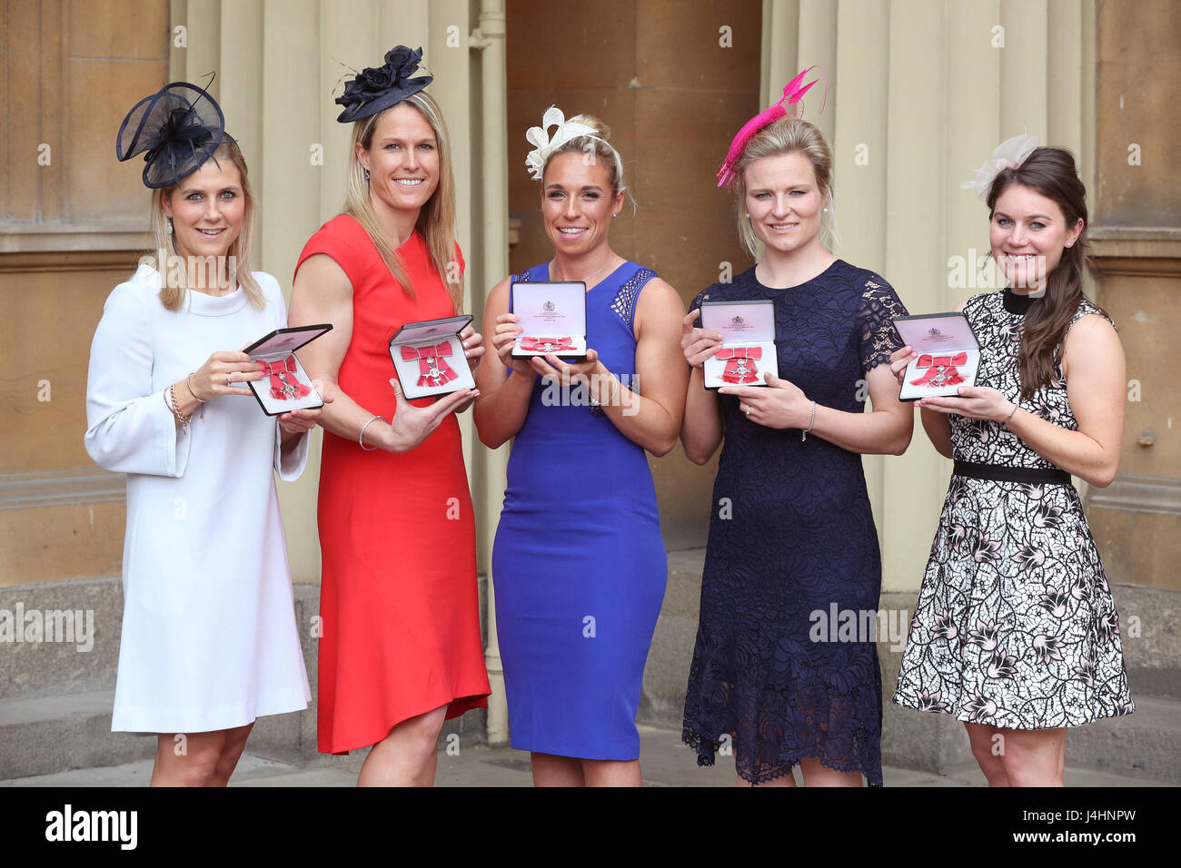 Hockey players (from the left) Georgina Twigg, Chay (Christa) Cullen ...