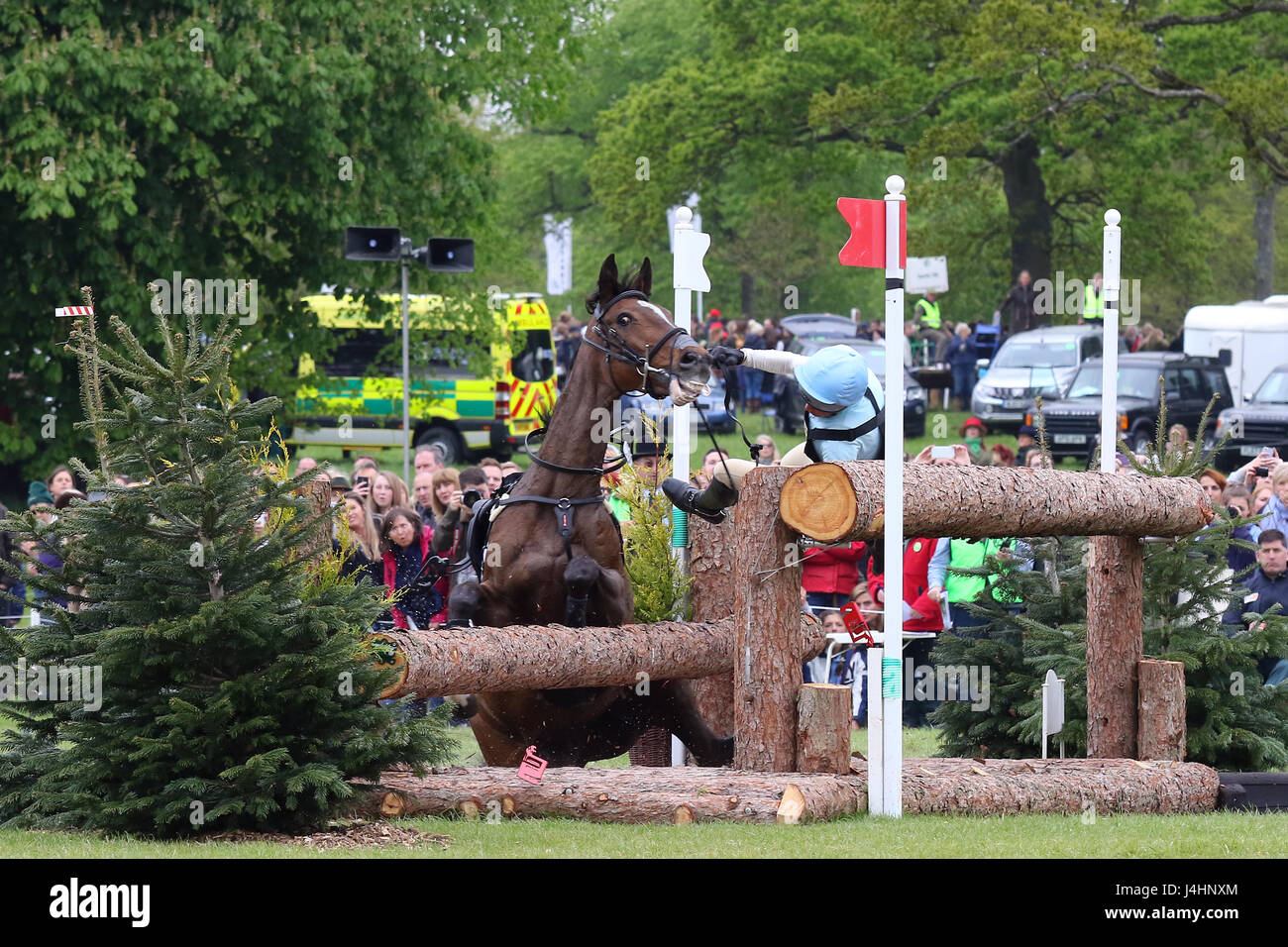 Izzy Taylor Fall Fence 11 Cross Country Badminton 060517 Stock Photo ...