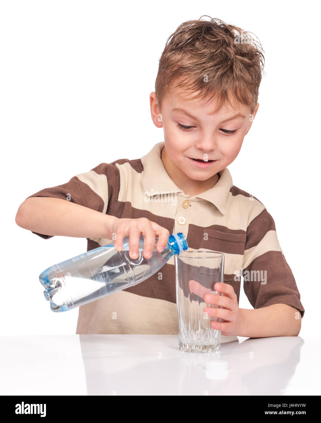Little boy with plastic bottle of water Stock Photo - Alamy