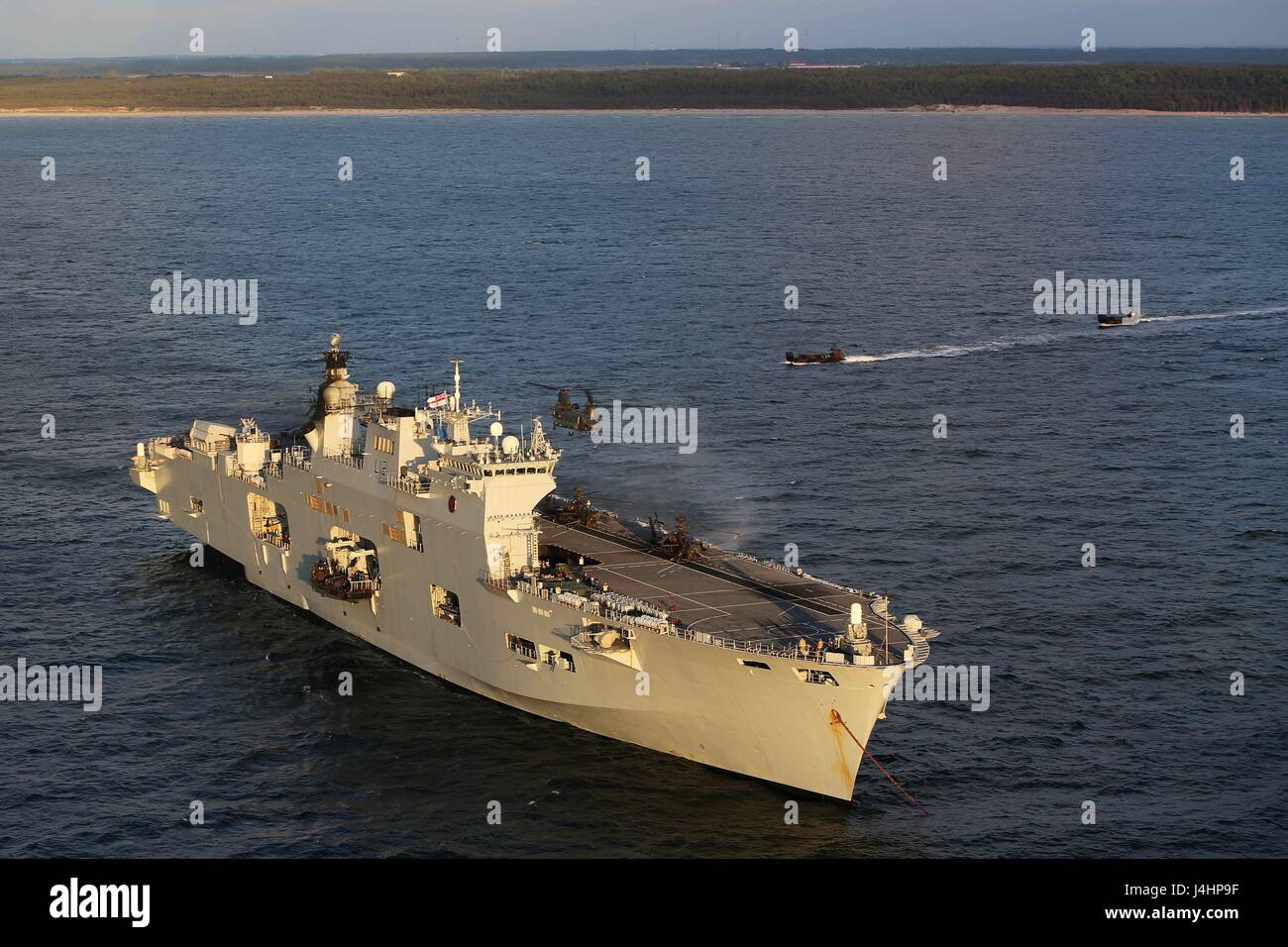 The British Royal Navy Ocean-class amphibious assault ship HMS Ocean ...