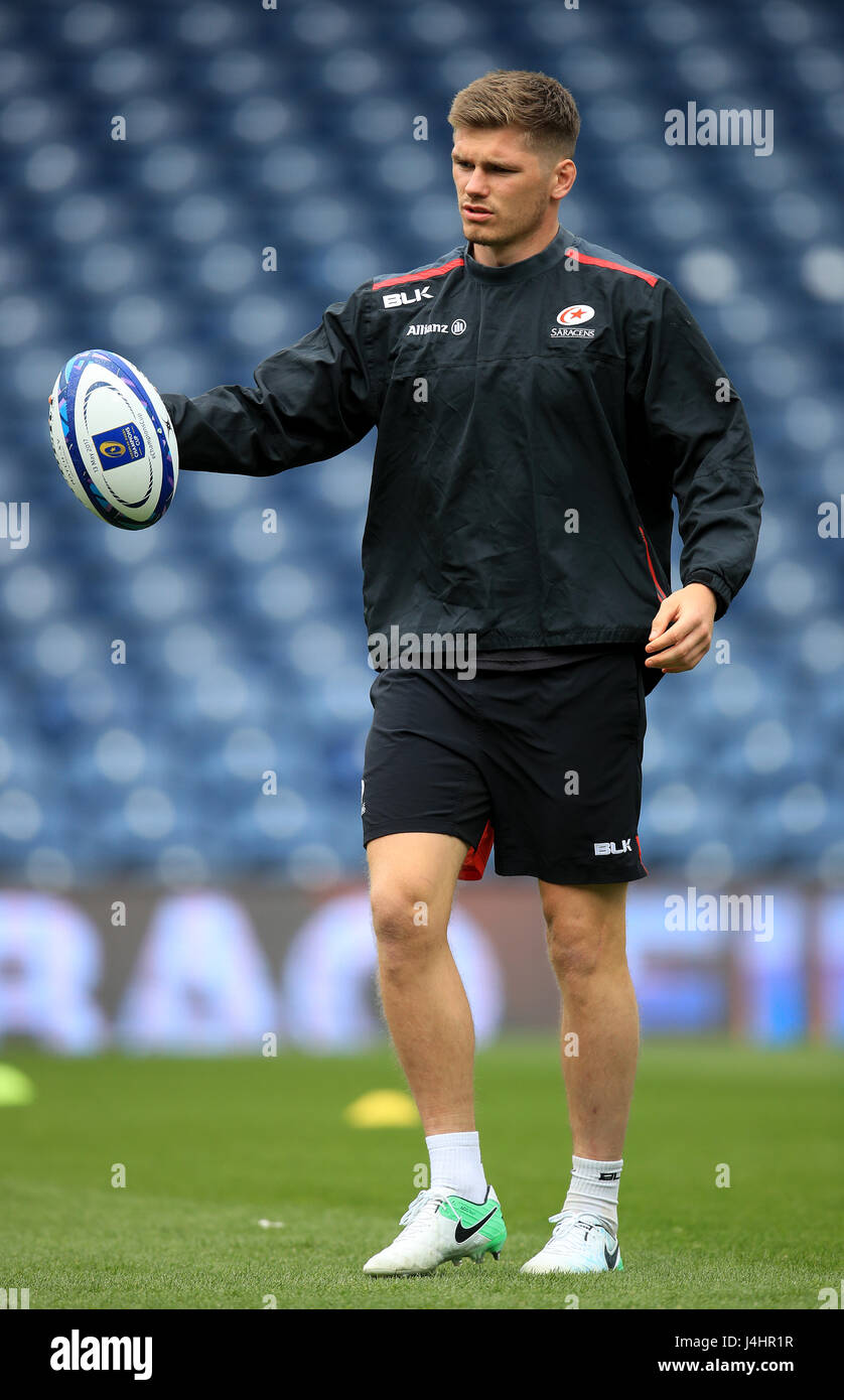Saracens' Owen Farrell during the captain's run at BT Murrayfield ...