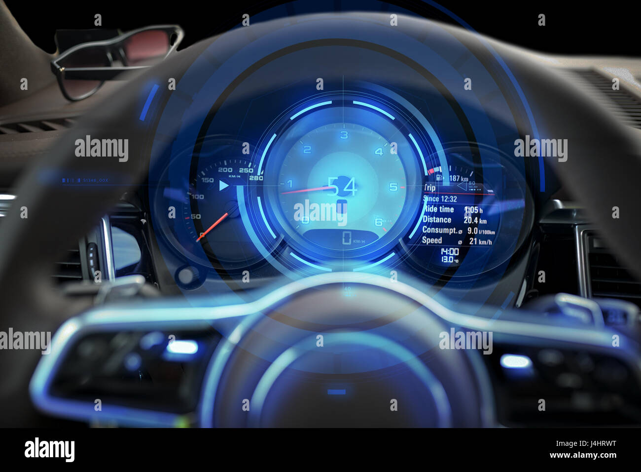 close up of car dashboard and steering wheel Stock Photo - Alamy