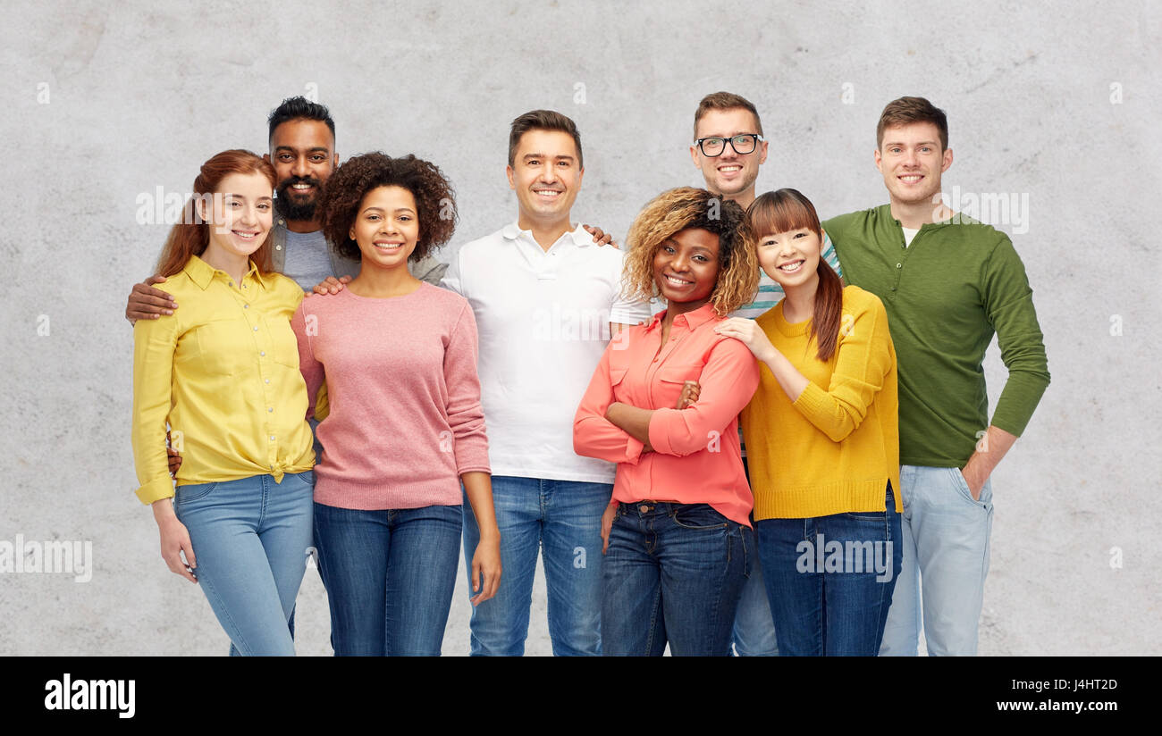 international group of happy smiling people Stock Photo - Alamy