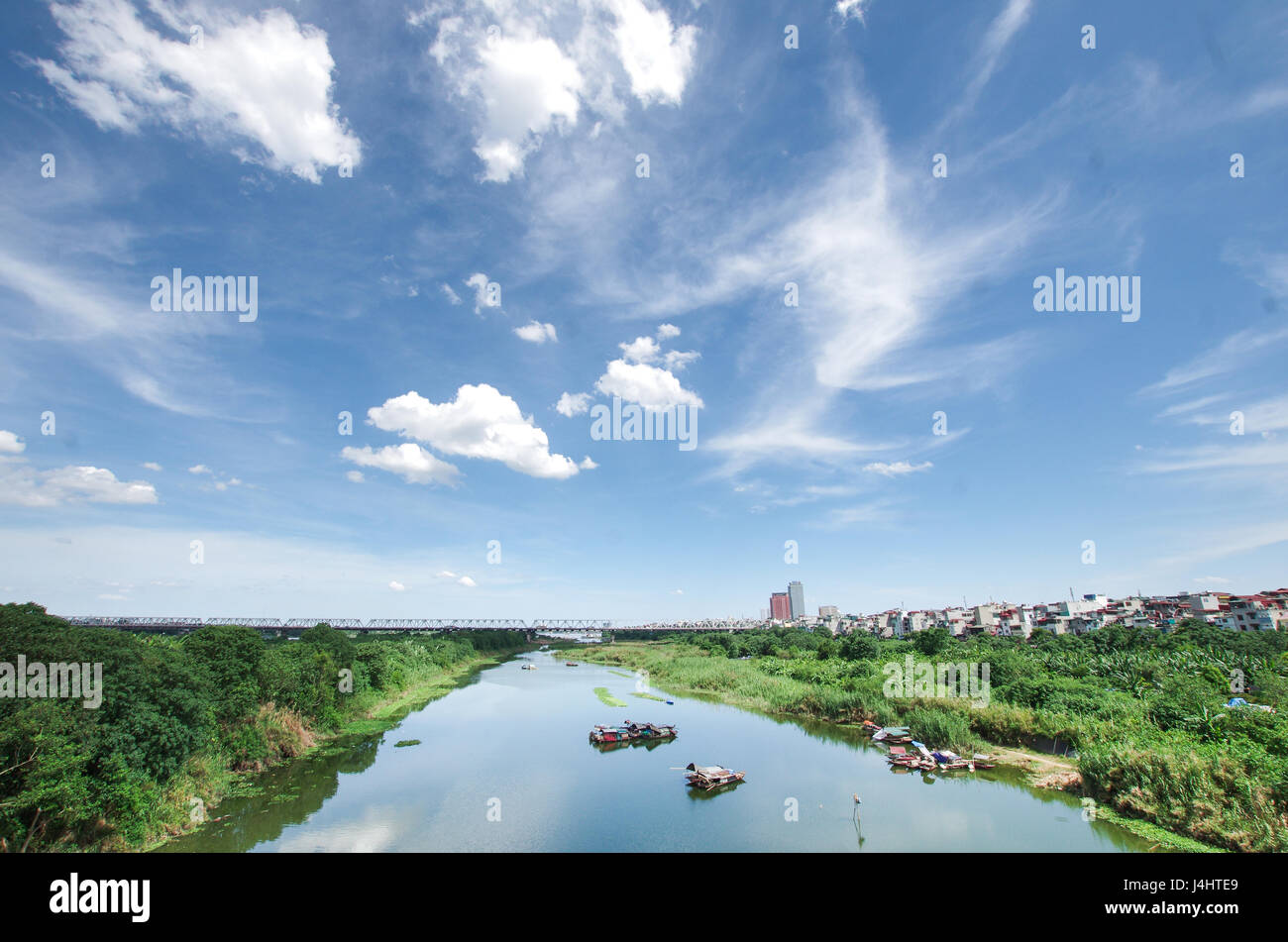 life along the red river in Hanoi Vietnam Stock Photo - Alamy