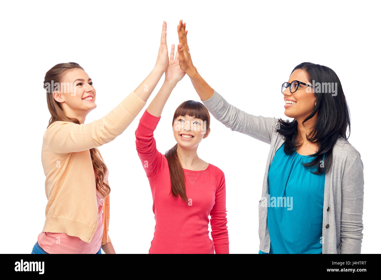 Diverse group people high five hi-res stock photography and images - Alamy