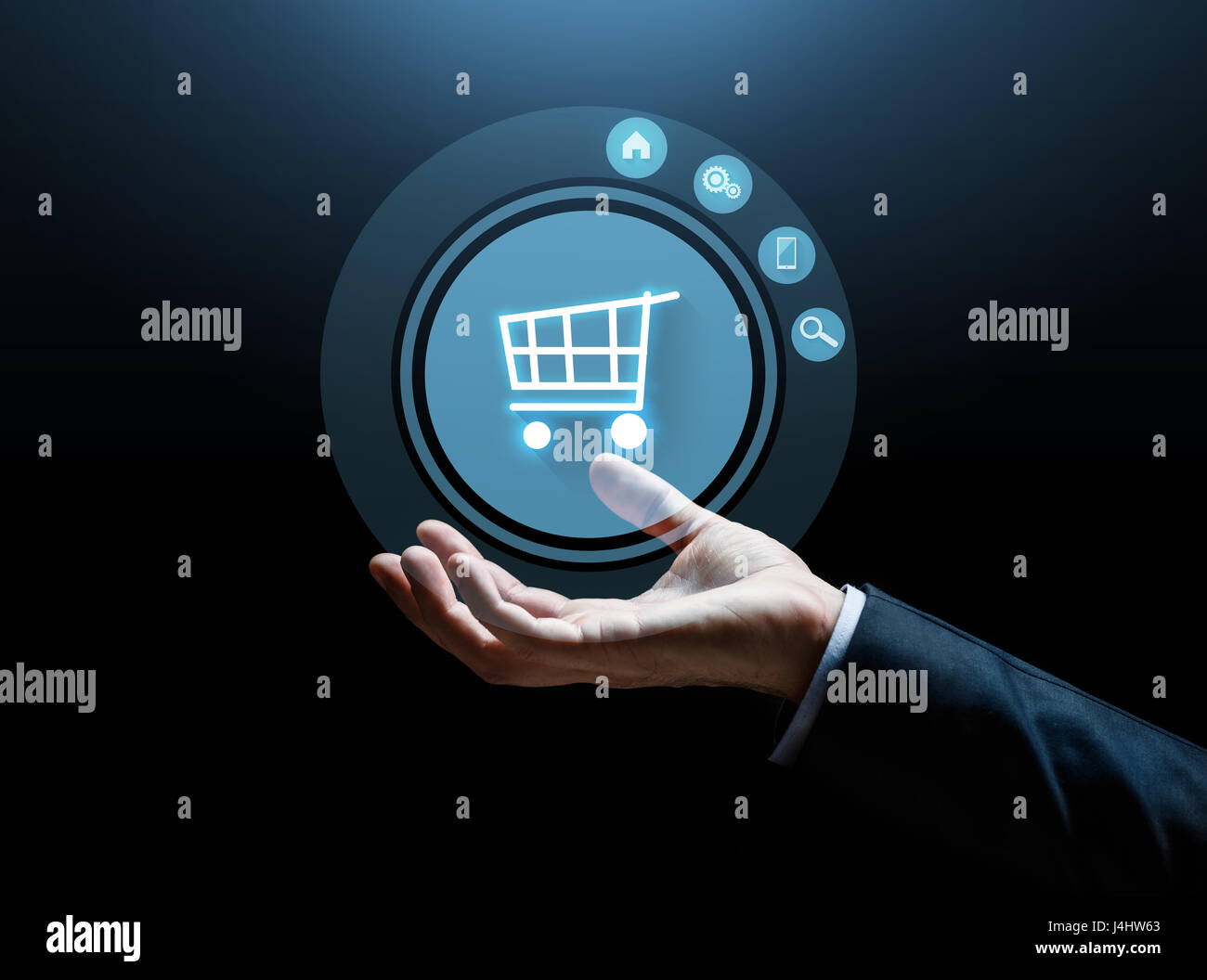 Hand showing online shopping hi-res stock photography and images - Alamy