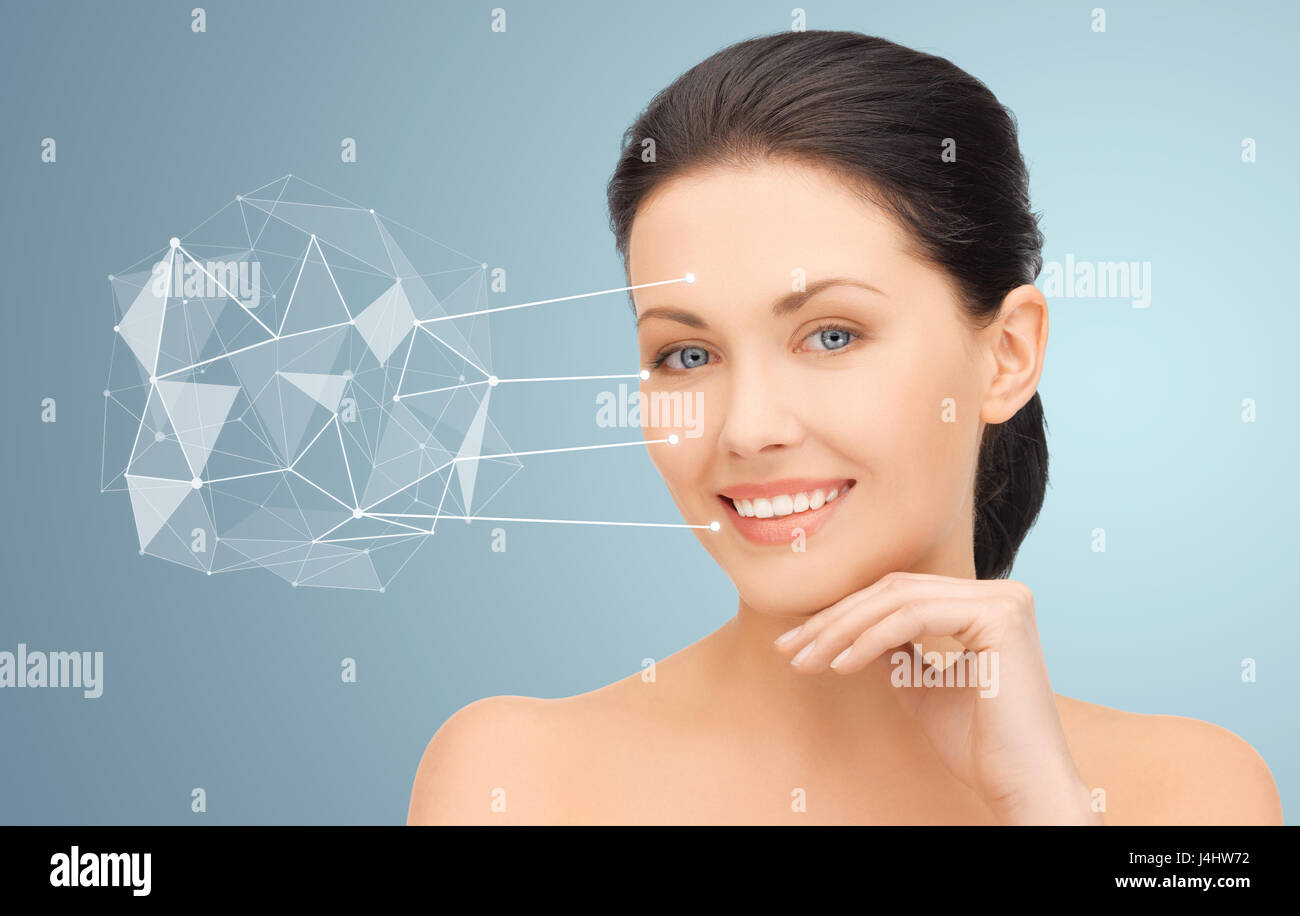 Woman face low poly projection hi-res stock photography and images - Alamy