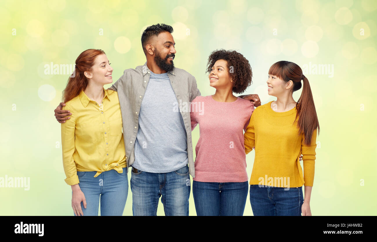 international group of happy smiling people Stock Photo - Alamy