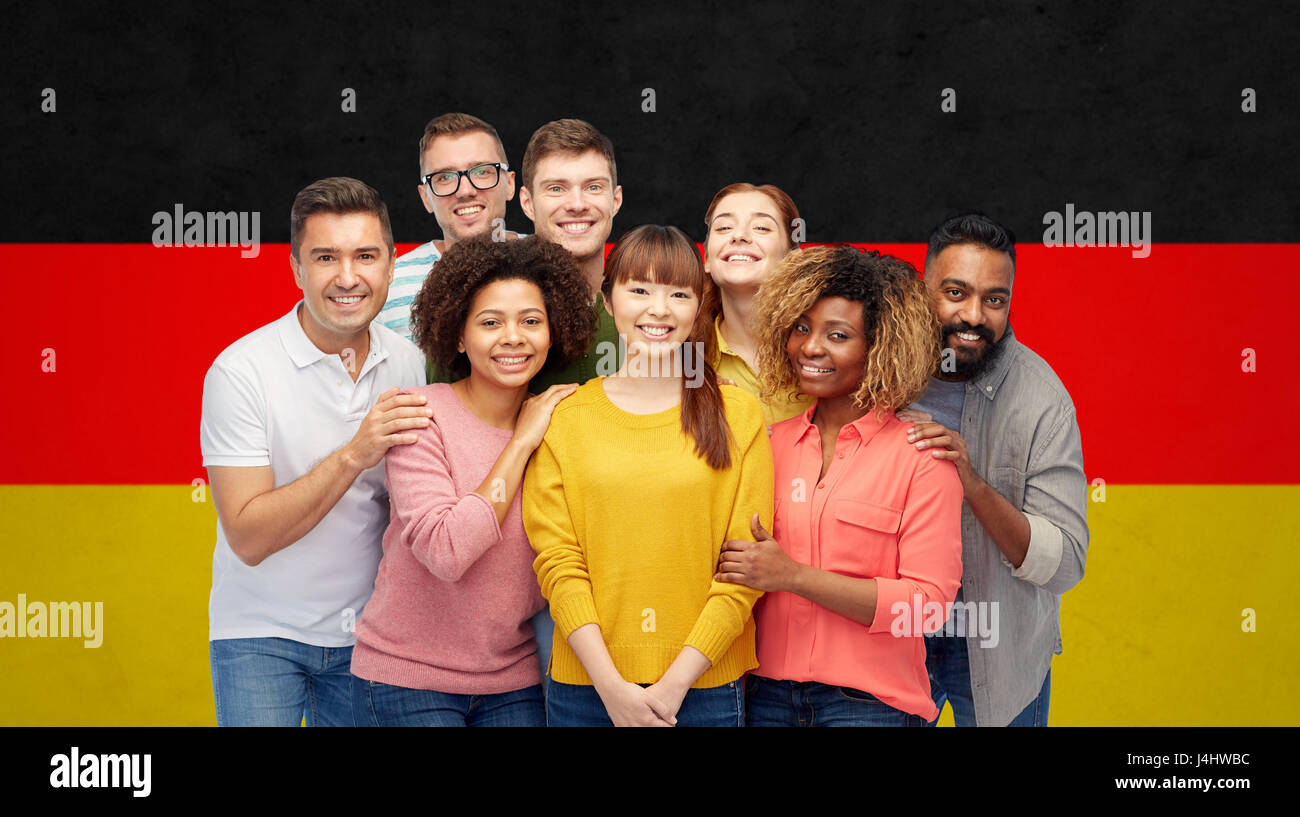 international group of happy smiling people Stock Photo - Alamy