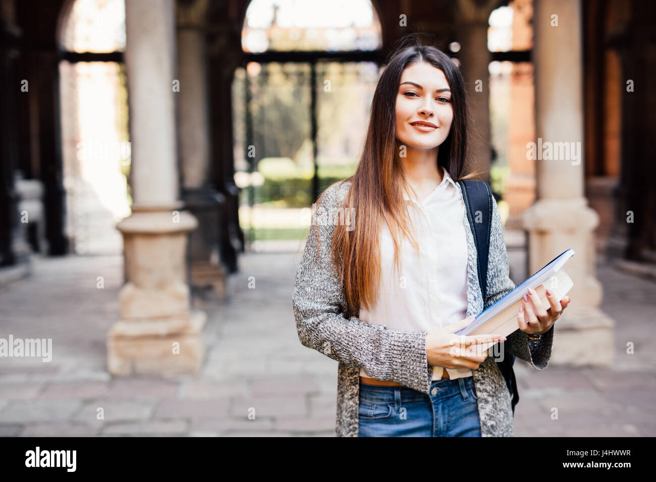 Portrait Of Female University Student On Campus Stock Photo - Alamy
