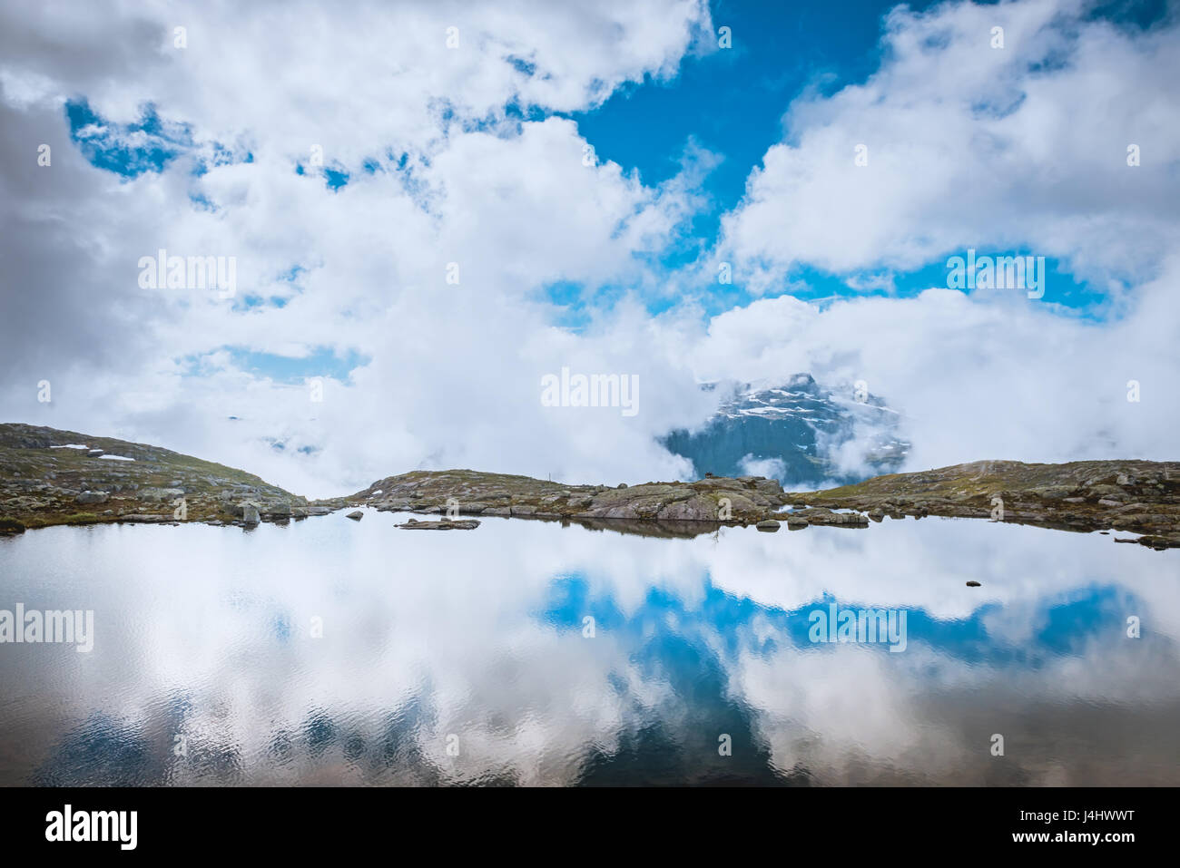 summer view to mountain bog and lake in Norway Stock Photo - Alamy