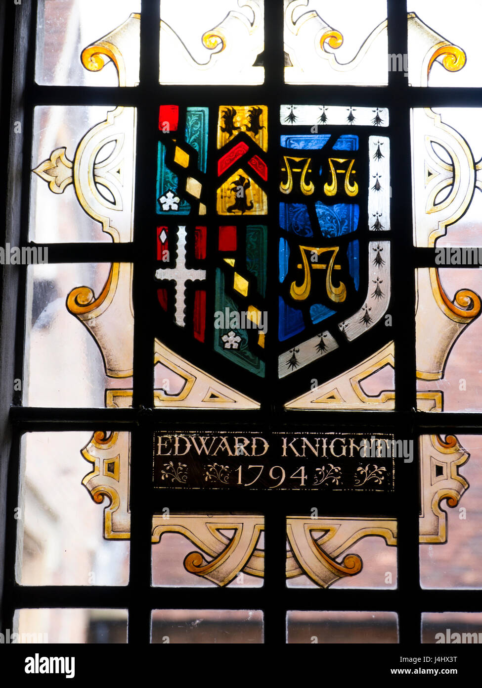 Coat of Arms in Stained Glass Window at Chawton House is a grade ll ...