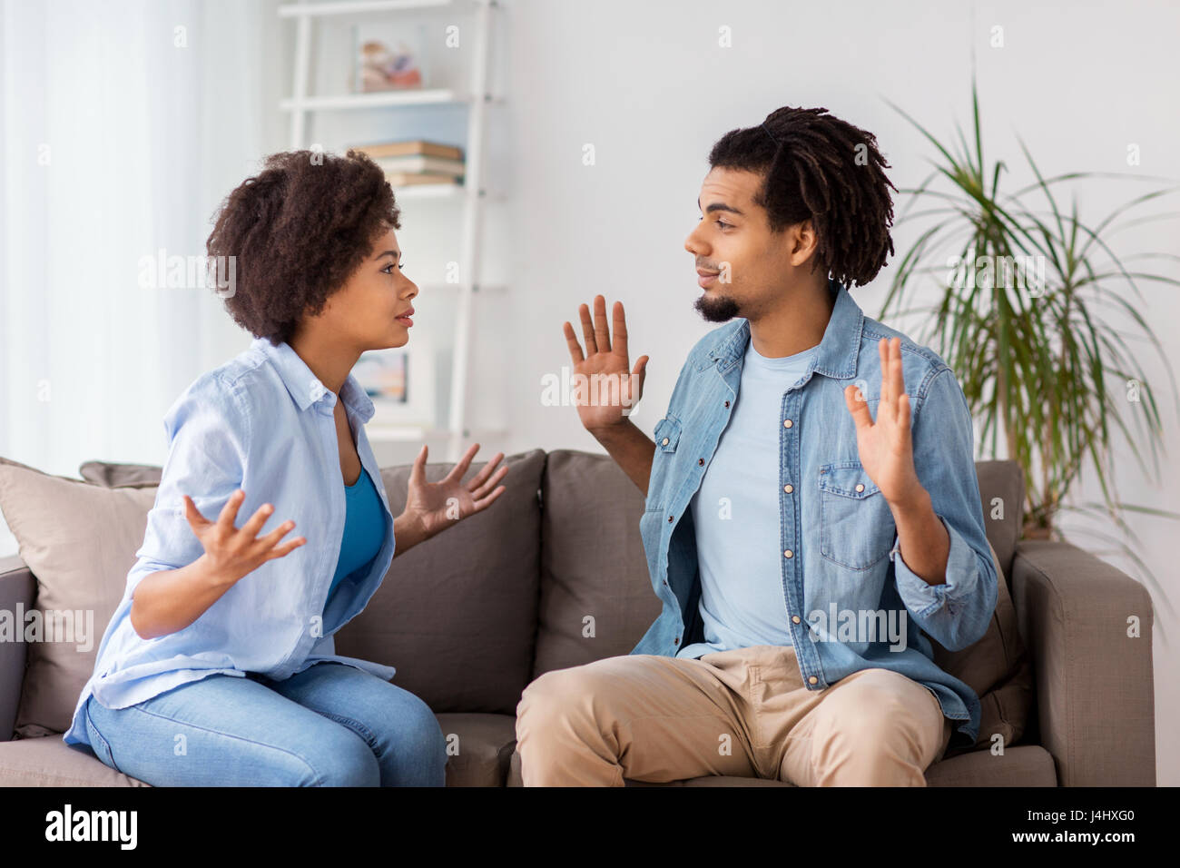 unhappy couple having argument at home Stock Photo - Alamy