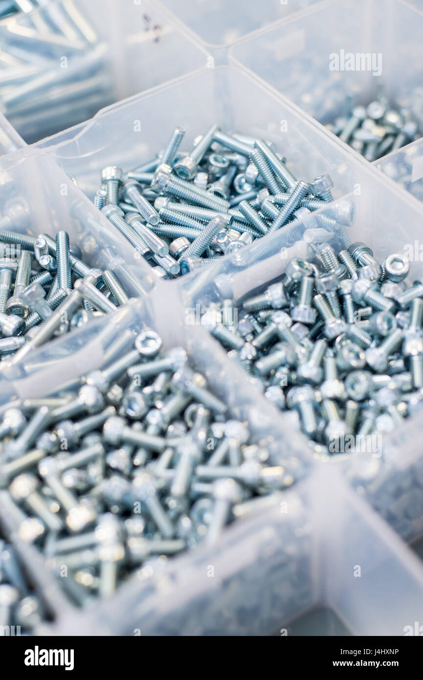 Stock of different sizes of bolts with Allen key fittings Stock Photo ...