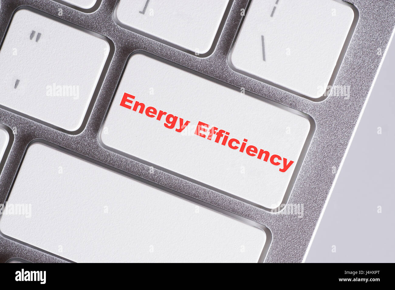 "Energy efficiency" red words on white keyboard - online, education and ...
