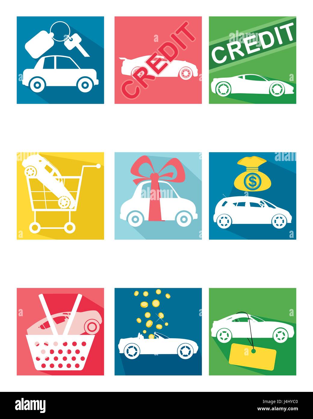 Vector illustration of car selling icons Stock Vector Image & Art - Alamy
