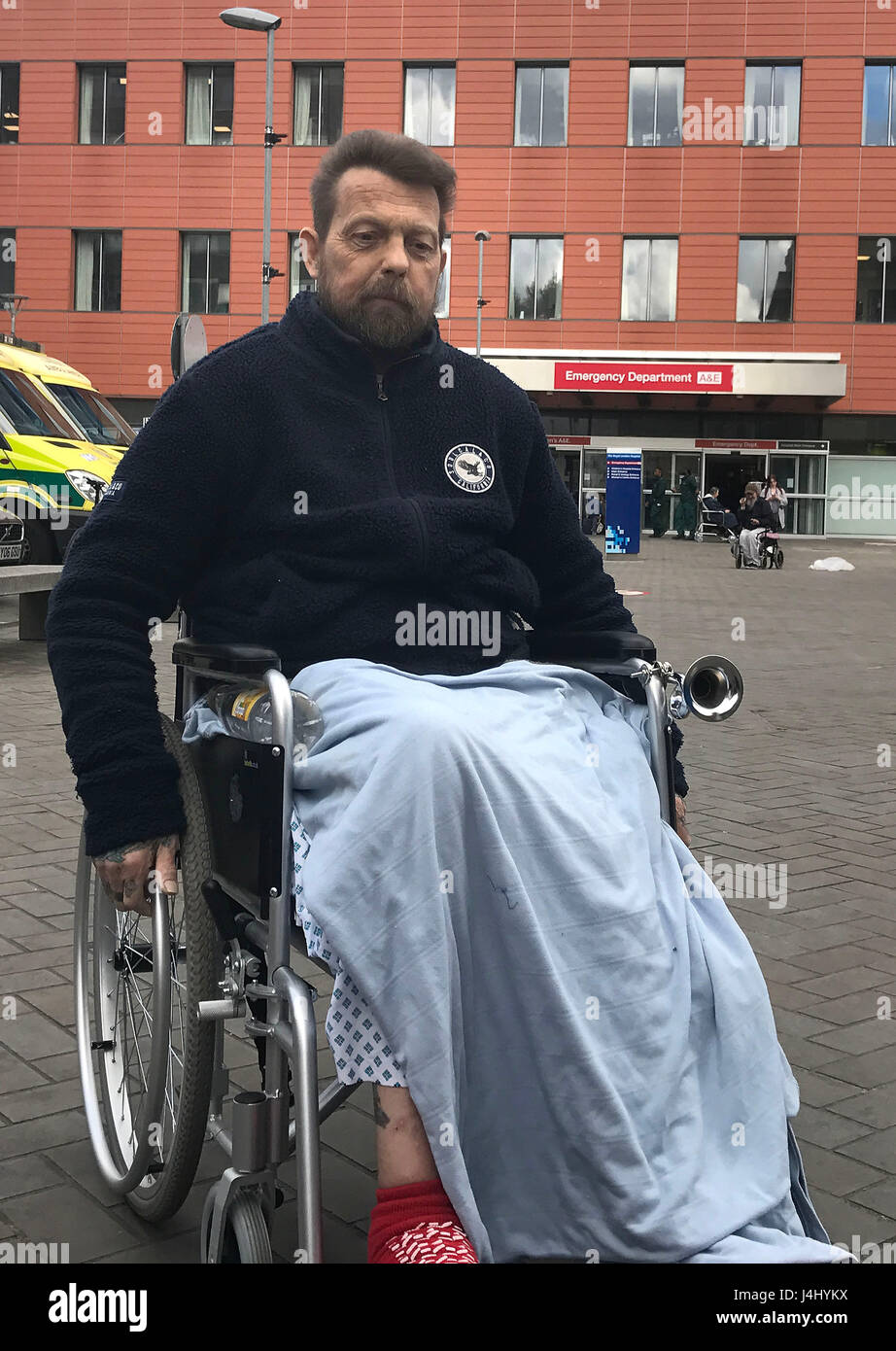 Richard Harvey outside the Royal London hospital who had an operation ...