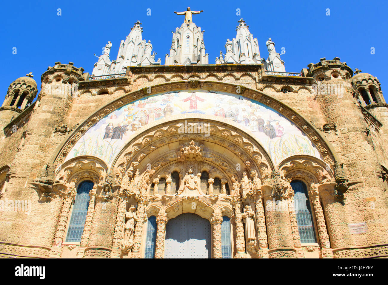 roman catholic church on Mount Tibidabo in Barcelona, Catalonia, Spain ...