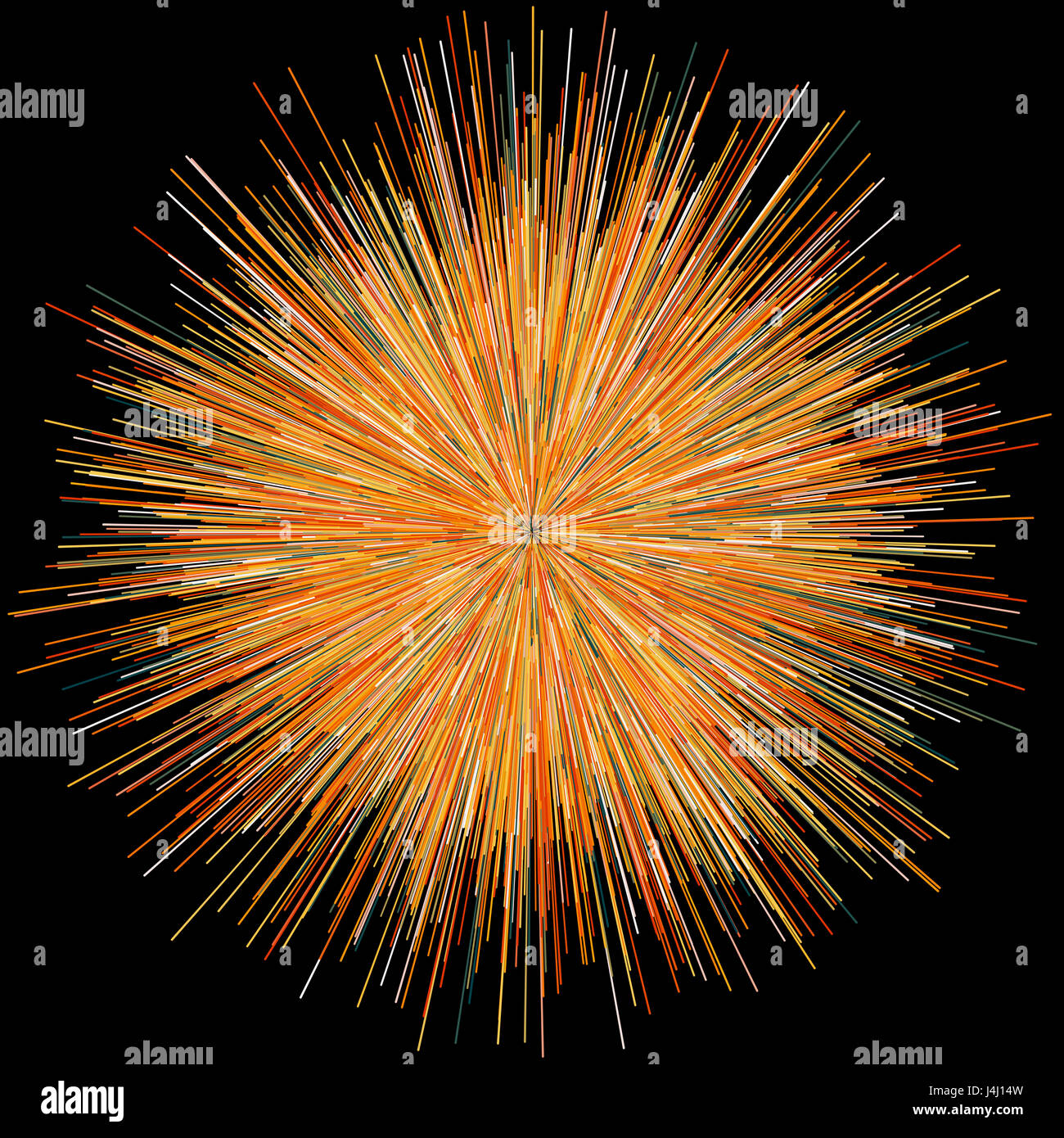 Abstract colorful explosion of fireworks against a dark background ...