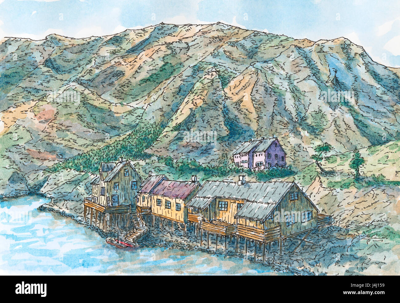 Norway sketch hi-res stock photography and images - Alamy