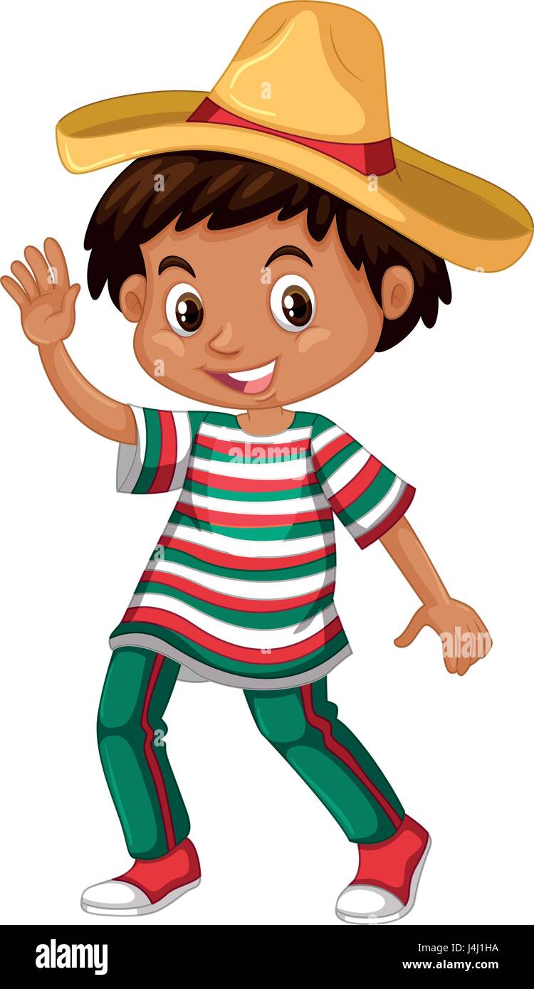 Mexican boy in traditional outfit illustration Stock Vector Image & Art ...