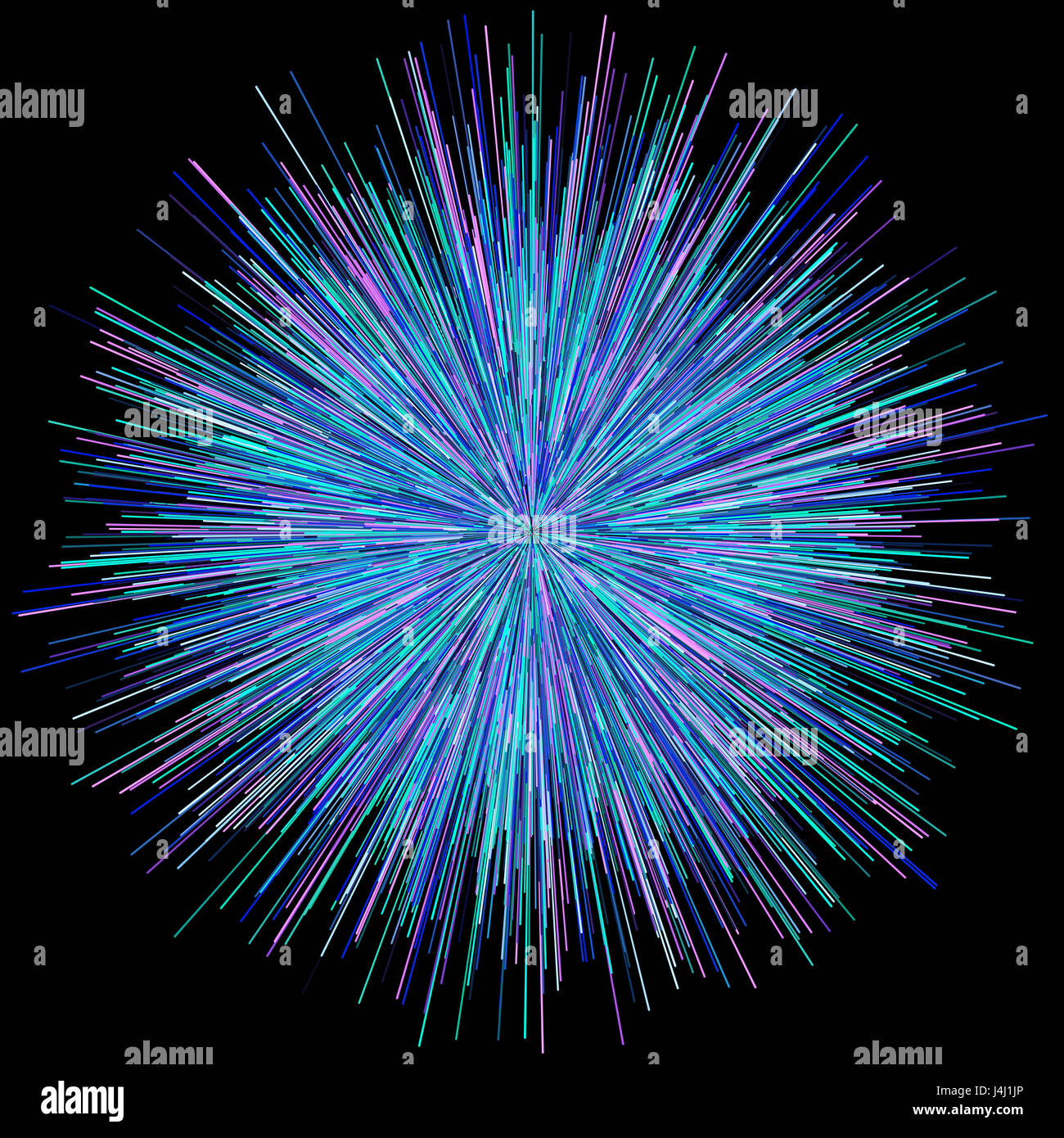 Abstract colorful explosion of fireworks against a dark background ...