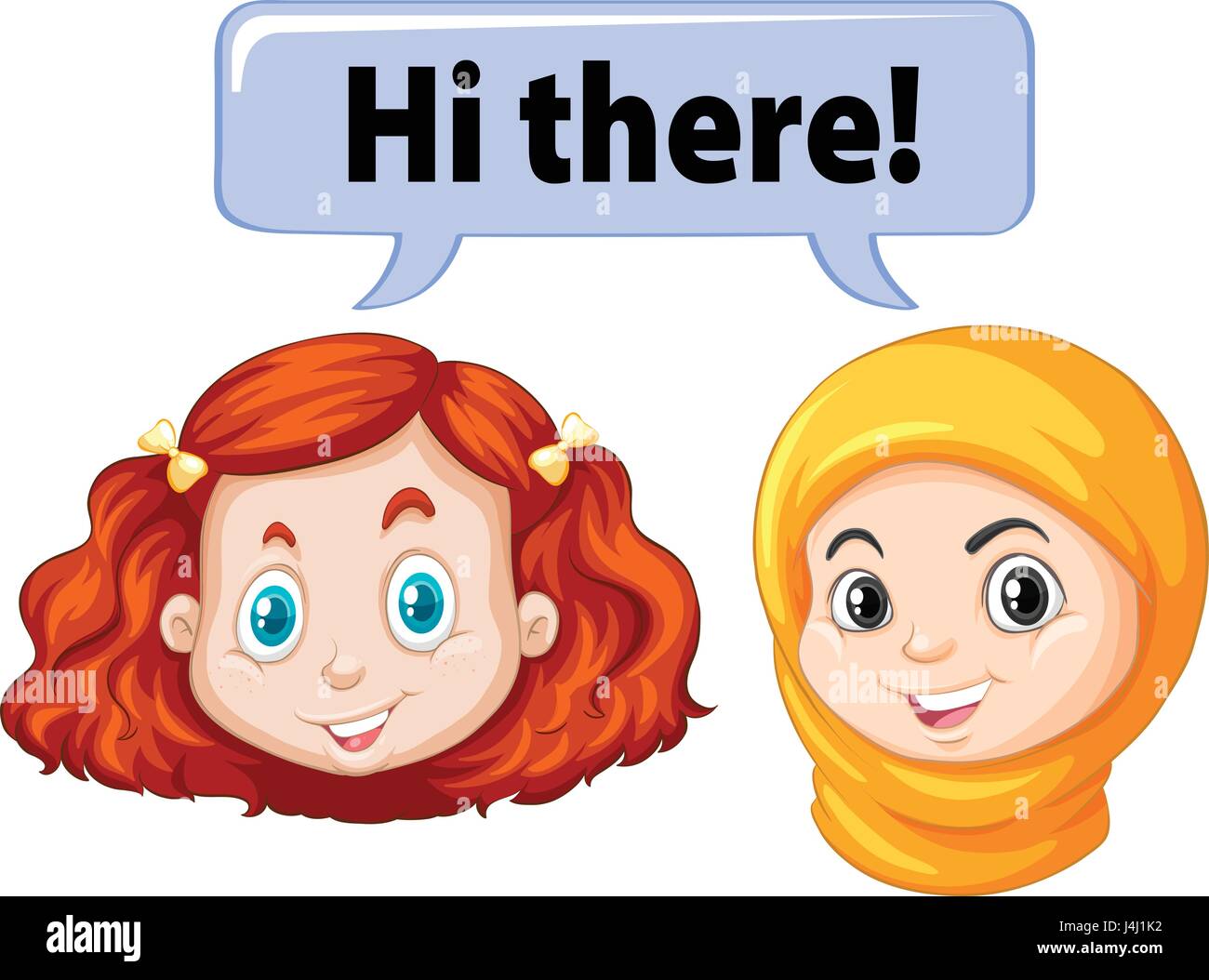 Girl saying hello drawing Stock Vector Images - Alamy