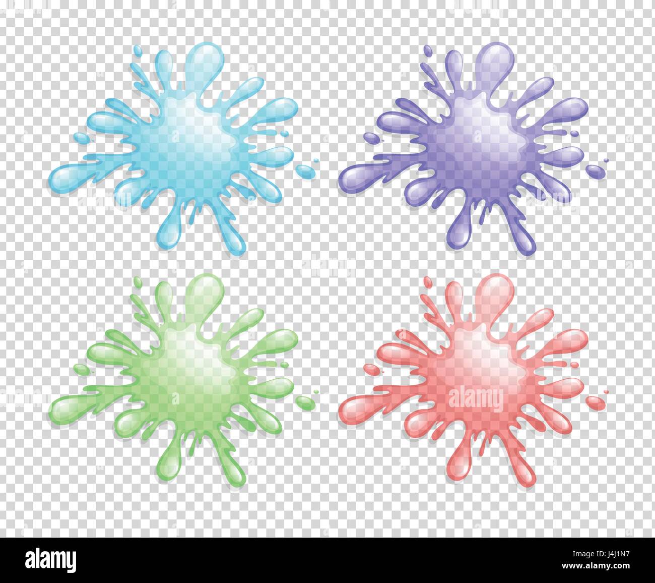 Four color splash on transparent background illustration Stock Vector ...