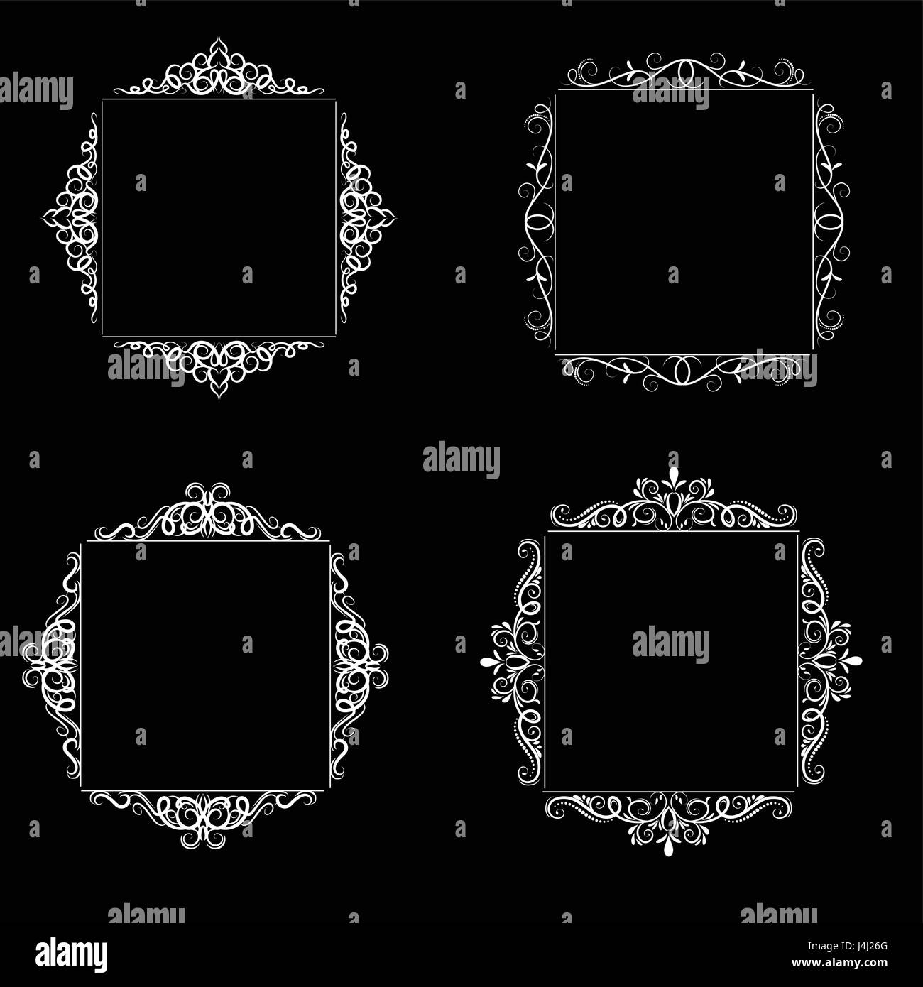 Vintage vector swirl frame set Stock Vector Image & Art - Alamy