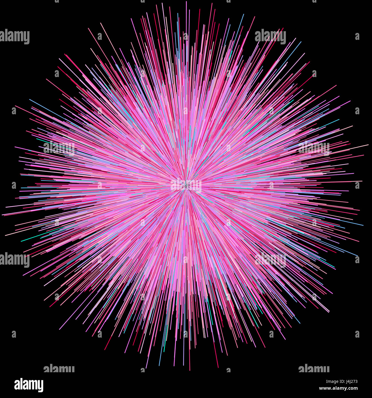 Abstract colorful explosion of fireworks against a dark background ...