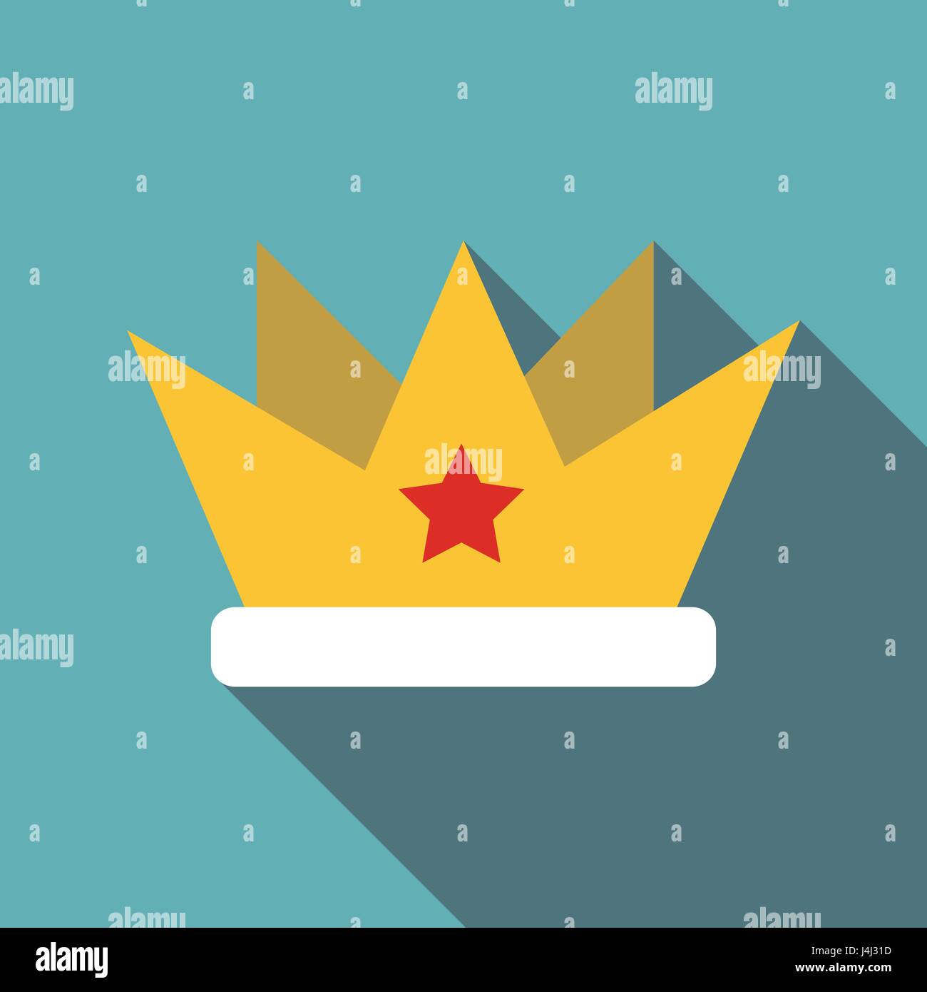 Crown with star icon, flat style Stock Vector Image & Art - Alamy