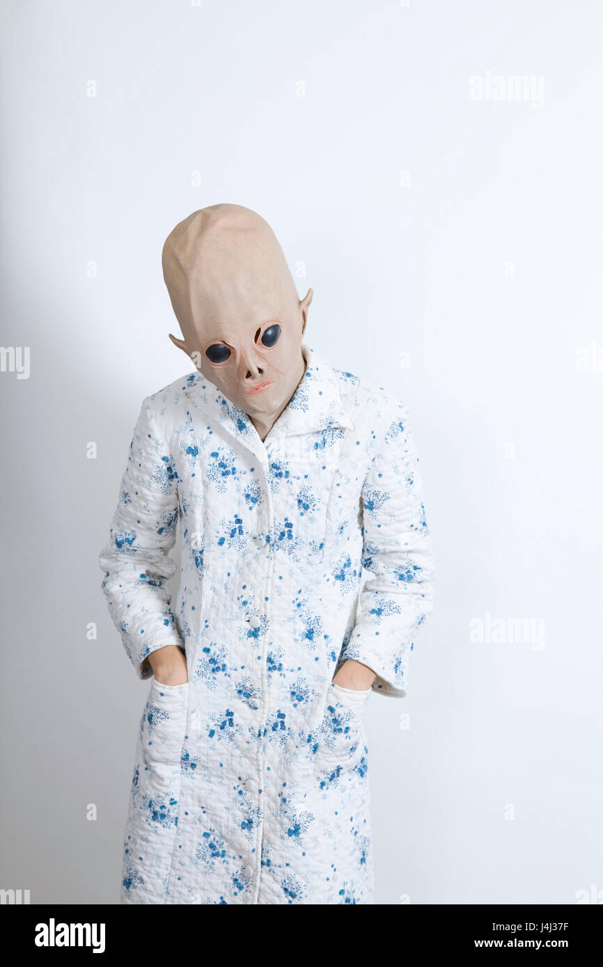 Alien difficult to wake in the morning dressing-up clothes and ...