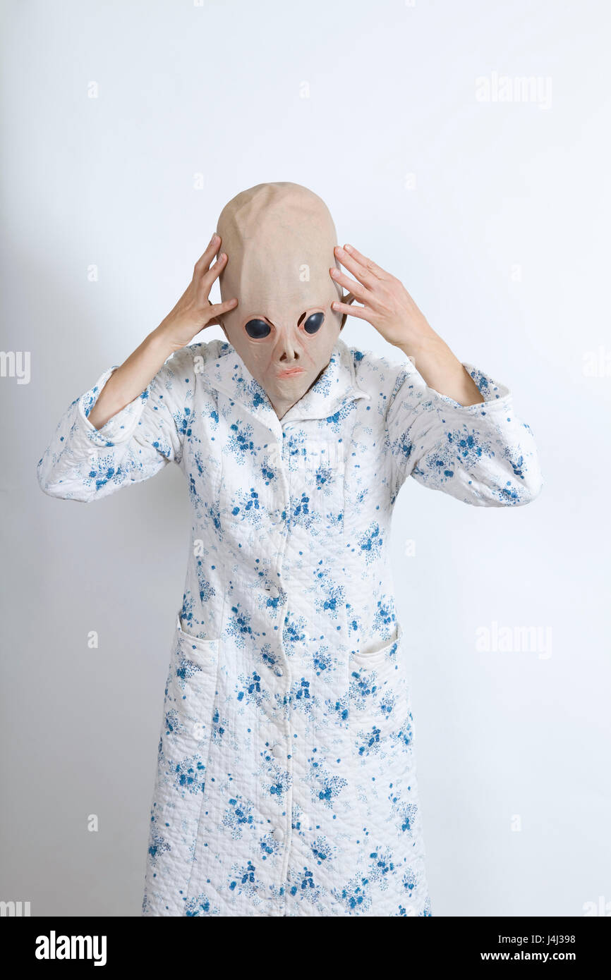 Alien difficult to wake in the morning dressing-up clothes and ...