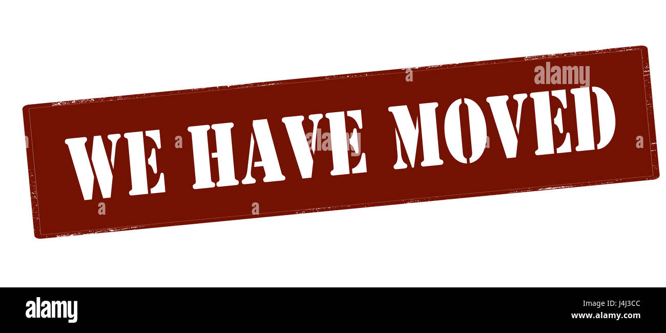 We have moved stamp hi-res stock photography and images - Alamy