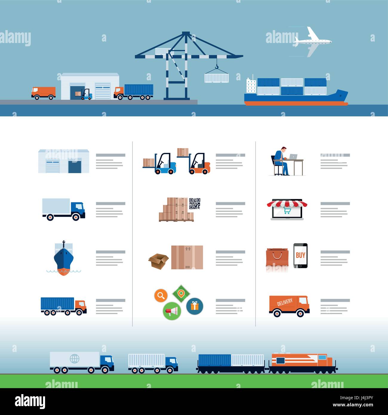 Shipping, air transport, trucks, trains; sea freight, production ...