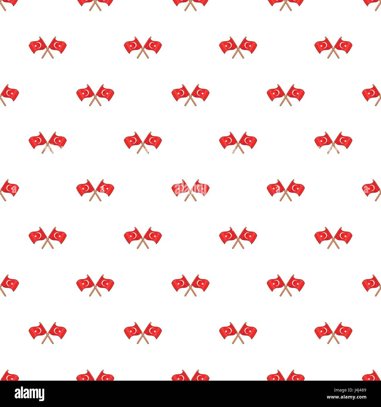 Crossed flags of Turkey pattern, cartoon style Stock Vector Image & Art ...